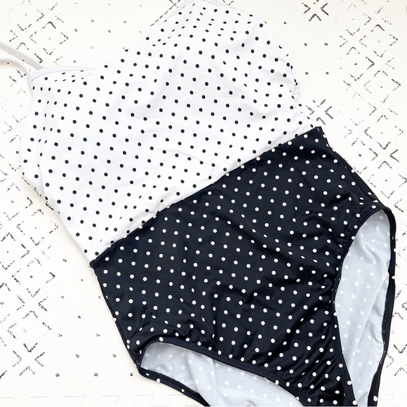 Talbots | Swim | Talbots Miraclesuit 6 Black White Polka Dot One Piece ...